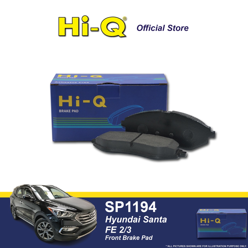 Hi-Q Front Brake Pad - Hyundai Santa FE 2/3 - SP1194 (1set) | Shopee ...