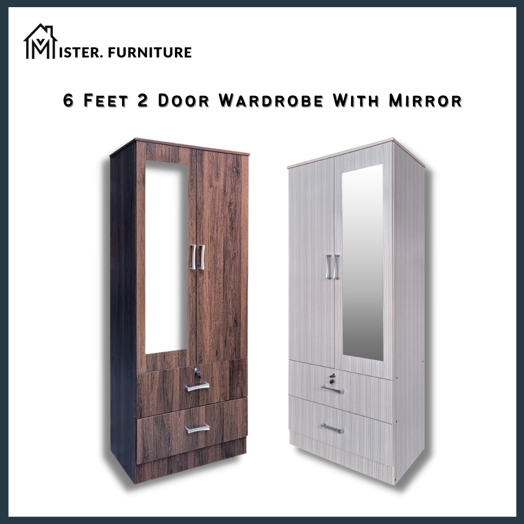 MF 2 Door Wardrobe Clothes With Mirror Clothes Organizer Clothes ...