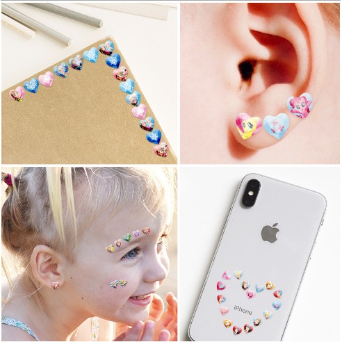 3D Children Ear Studs Stickers Cartoon Plastic Stickers Face Makeup ...