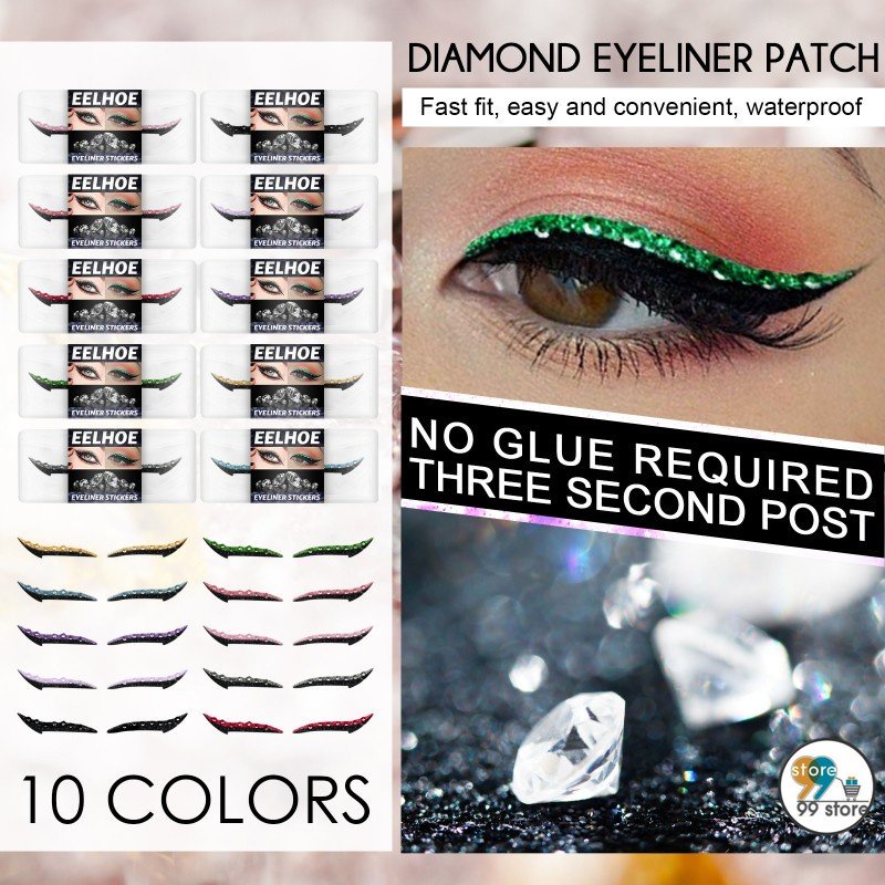 HOT 1 Pair Double Eyelid Glitter / Silver Eyeliner Sticker / Face ...