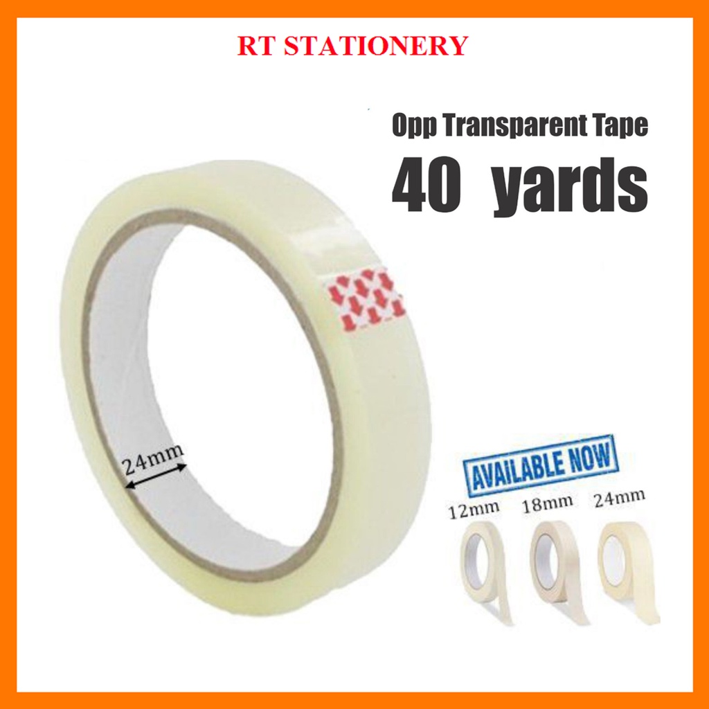 Transparent OPP tape 24mm X 40y | Shopee Malaysia