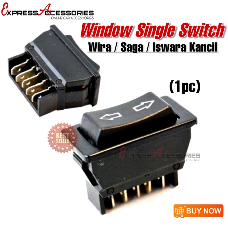 Power Window Single / Sub Switch 5 Pin For Proton Wira Saga Iswara ...