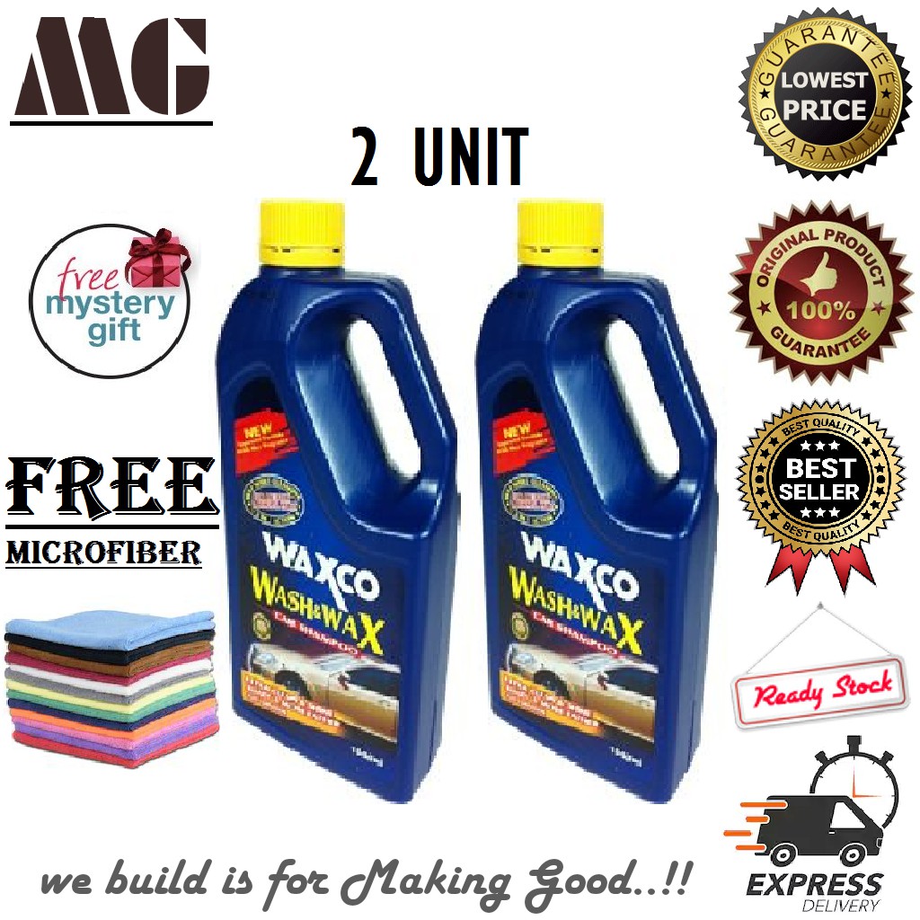 WAXCO WASH AND WAX CAR SHAMPOO 1L X 2 CAN FREE MICROFIBER ORIGINAL ...