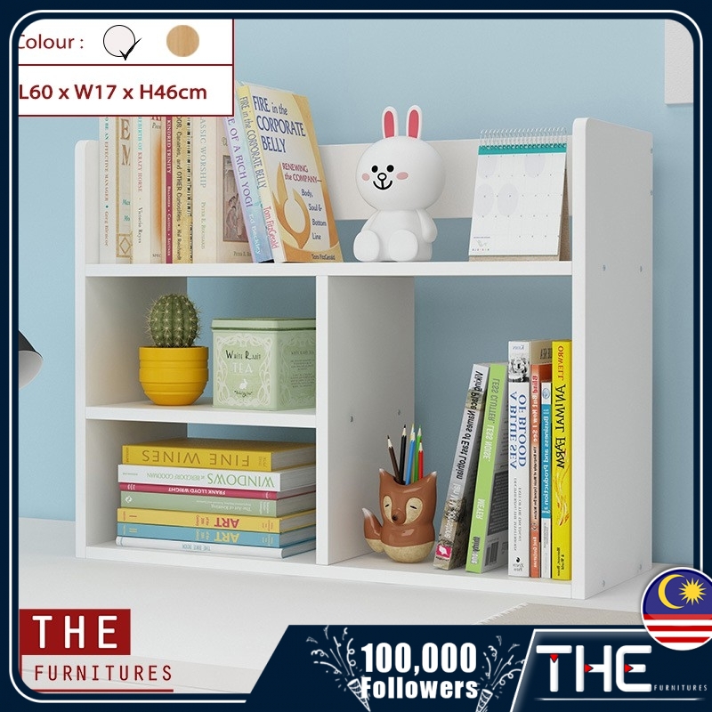 THE Multi Sizes Table Top Storage Rack Table Top Bookshelf Modern Style MDF | Shopee Malaysia