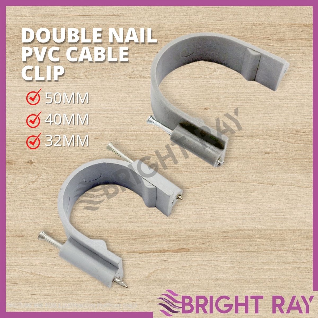 32MM / 40MM / 50MM PVC Double Nail Cable Clip U Clip | Shopee Malaysia