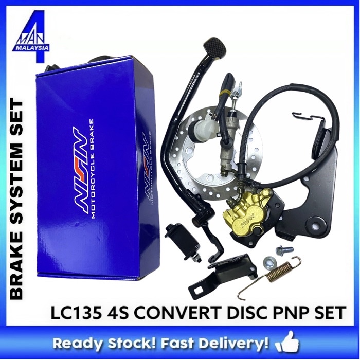 NISSIN LC135 4S CONVERT BRAKE DISC PNP SET REAR BRAKE SYSTEM 2POT ...