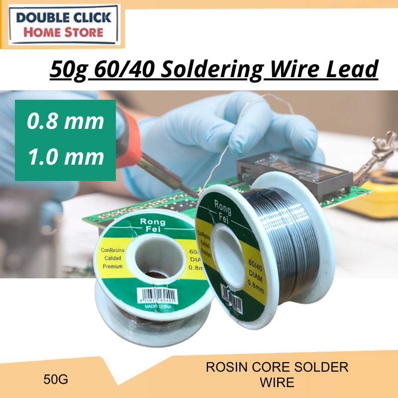 50G 0.8mm 1.0mm 60/40 Rosin Core Solder Wire Soldering Lead Soldering Wire for Soldering Low ...