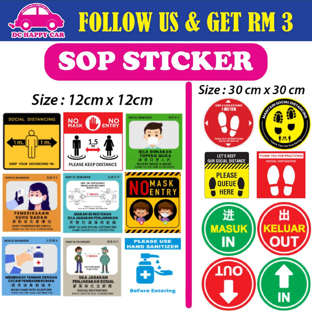 SOP Sticker Common Series for MCO - "Stay Safe and Stop Covid 19 ...