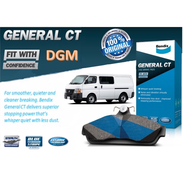 Bendix General CT Disc Brake Pad Front (DB1769GCT) - Nissan Urvan E25 ...