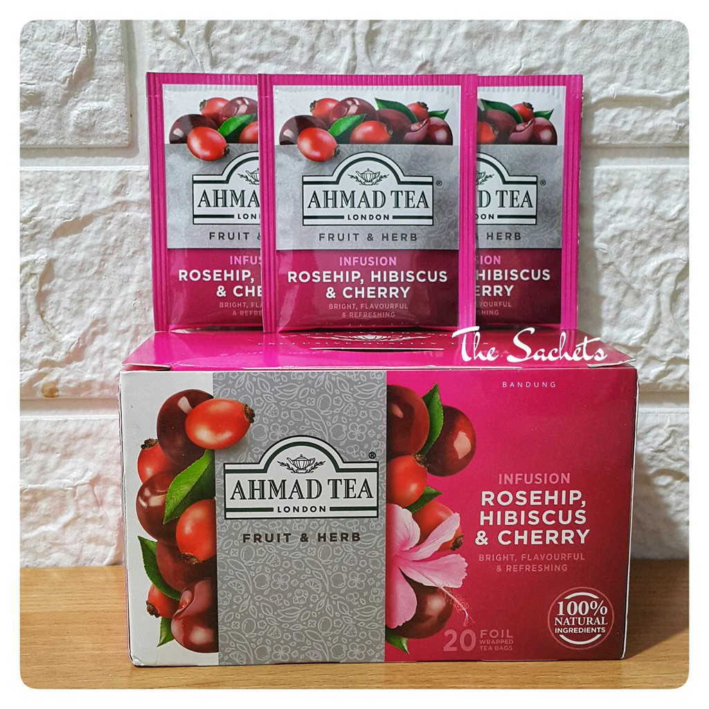 Ahmad Tea London Fruit & Herb Infusion Rosehip, Hibiscus & Cherry ...