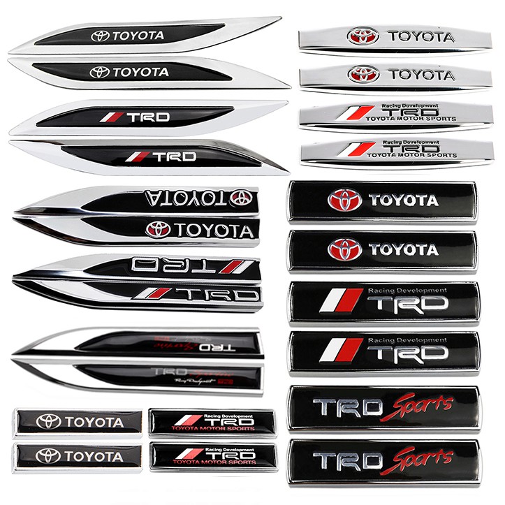 2pcs TRD Sport Metal Car Side Sticker Auto Rear Emblem Badge Decal for ...