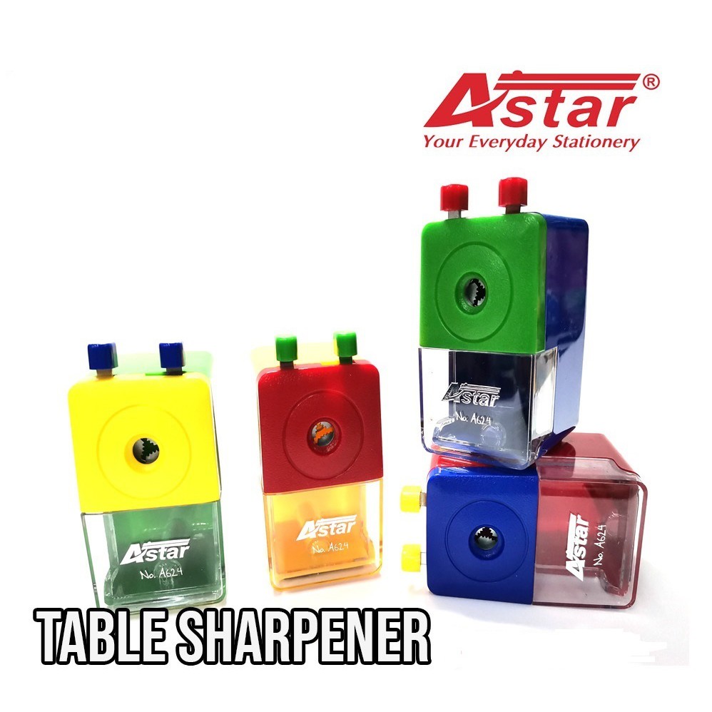 Astar A624 Pencil Sharpener/Table Sharpener (Assorted Colours) | Shopee ...