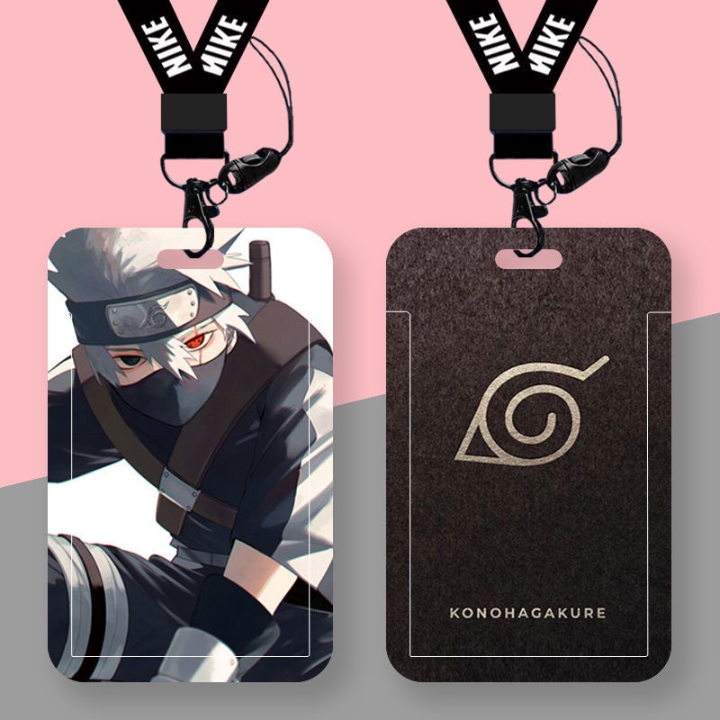 Anime Naruto Boys ID Card Holder Neck Long Lanyard Bank Card Portable ...