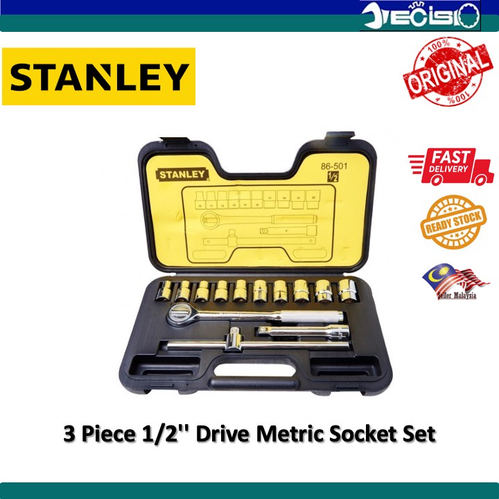 STANLEY 13 Piece 1/2'' Drive Metric Socket Set 86-501 | Shopee Malaysia