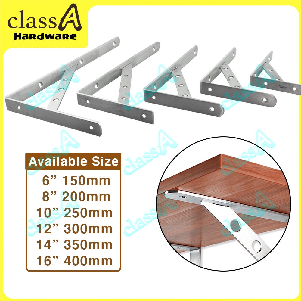 ClassAHW Stainless Steel L Bracket L-Shaped Shelf Support L Bracket Rak ...
