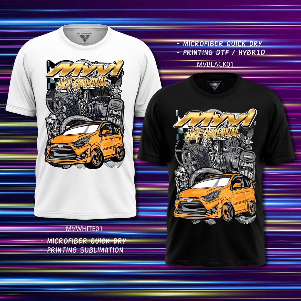 T-shirt Myvi | kereta Myvi kuning | Myvi not criminal | Shopee Malaysia