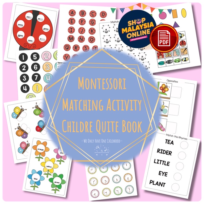 Montessori Matching Activity Quite Book Printable Softcopy PDF Busy ...