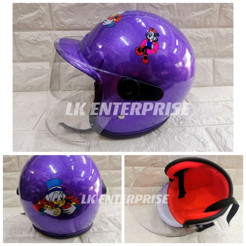 COLORFUL HELMET KIDS MOTORCYCLE / HELMET BUDAK (FREE VISOR) | Shopee ...