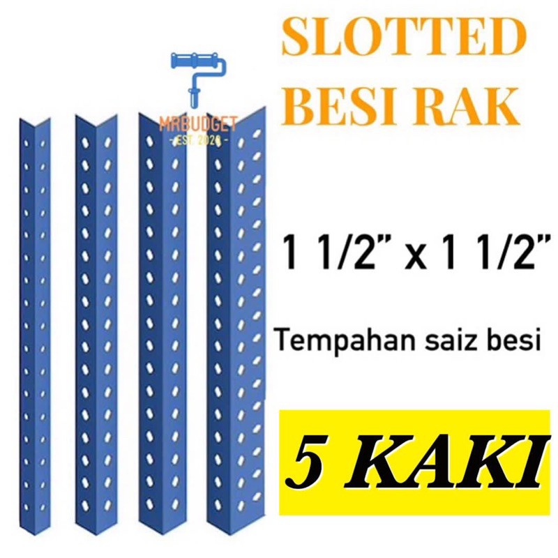 Besi Angel Rak lubang 5 kaki/ Slotted angle Bar 5ft | Shopee Malaysia