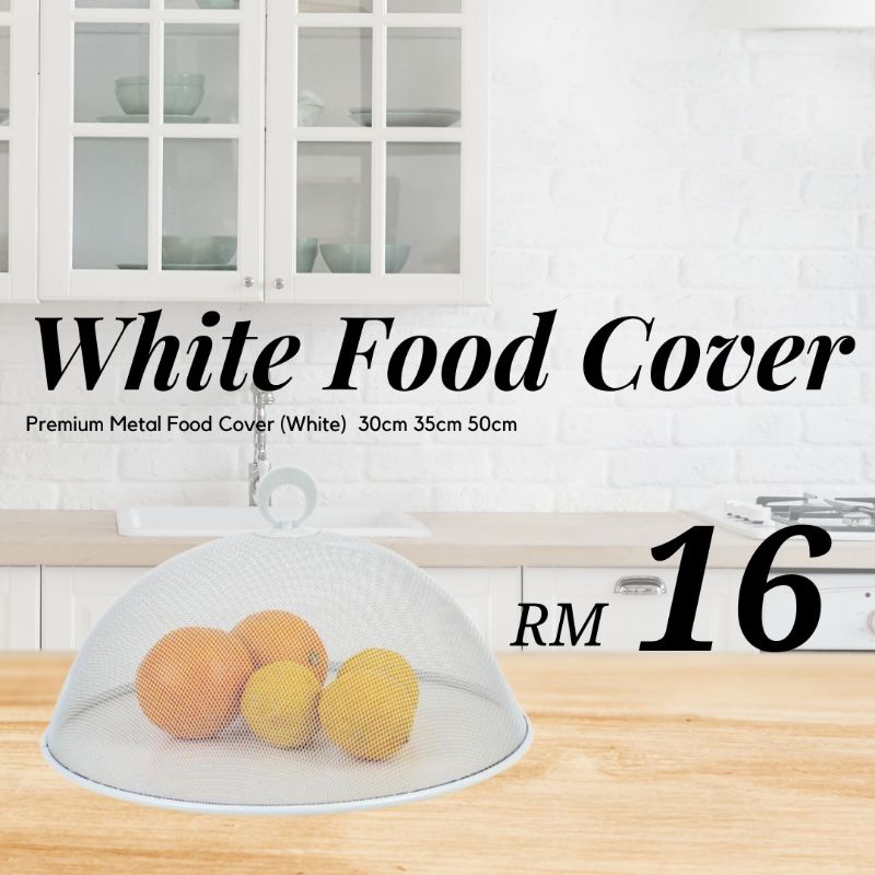 SSF WHITE FOOD COVER 30cm(White metal food cover_ tudung saji) | Shopee ...