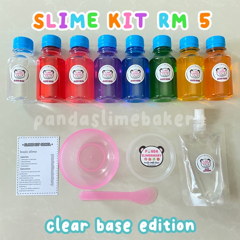 🐼MINI SLIME KIT COMEL MURAH MALAYSIA(CLEAR BASE) clear slime ...