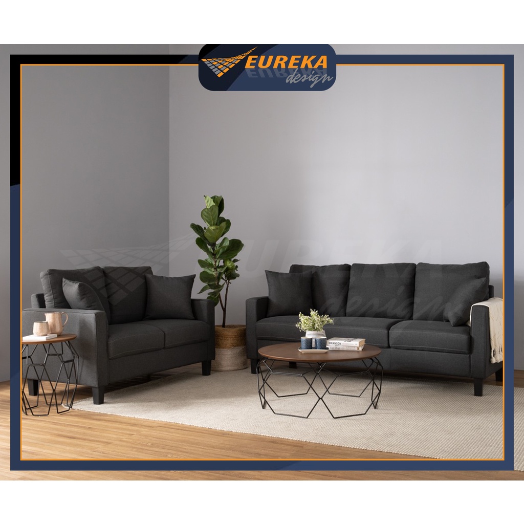 EUREKA DIY 23 Sofa Set Couch Living Modern Minimal Wood Fabric Vinyl ...