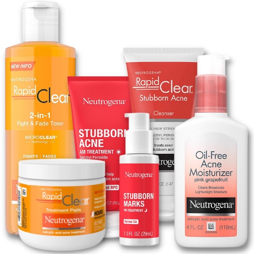 Neutrogena Oil Free Facial Acne Moisturizer Pink Grapefruit Rapid Clear Stubborn Acne Cleanser AM PM Spot Treatment Shopee Malaysia