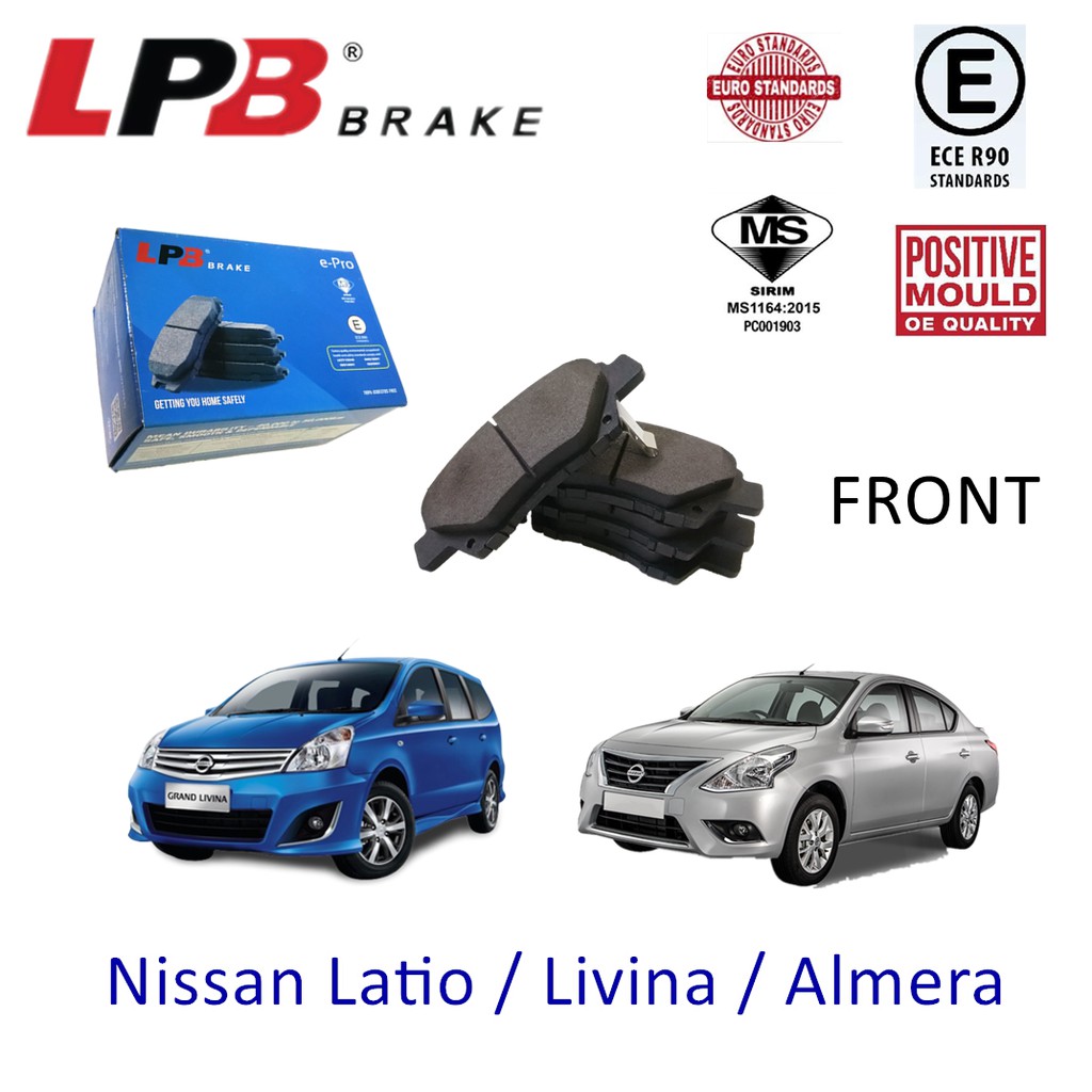 (FRONT) Nissan Latio Grand Livina 06'-13' Almera N17 12'- LPB DIsc ...
