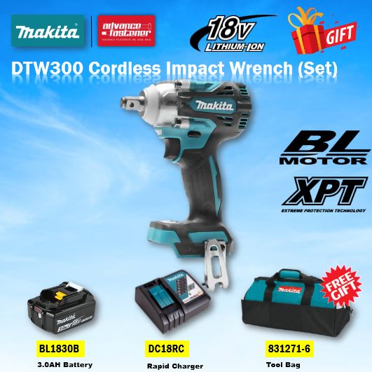 MAKITA DTW300Z / DTW300 18V Cordless Impact Wrench 12.7MM (1/2 ...