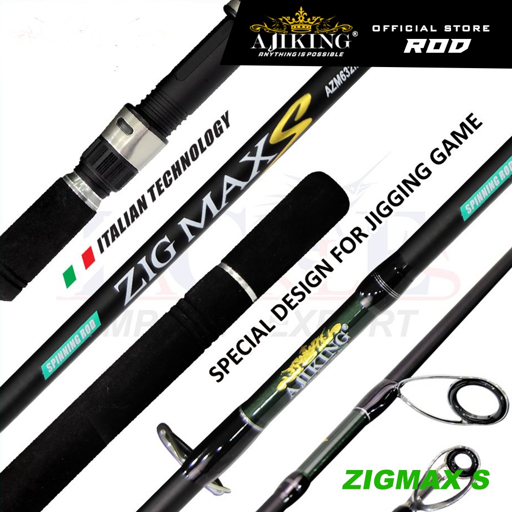 Ajiking Zigmax S Spinning Jigging Fishing Rod Joran Pancing Max Load (8-10kg/6'0ft-6'3ft ...