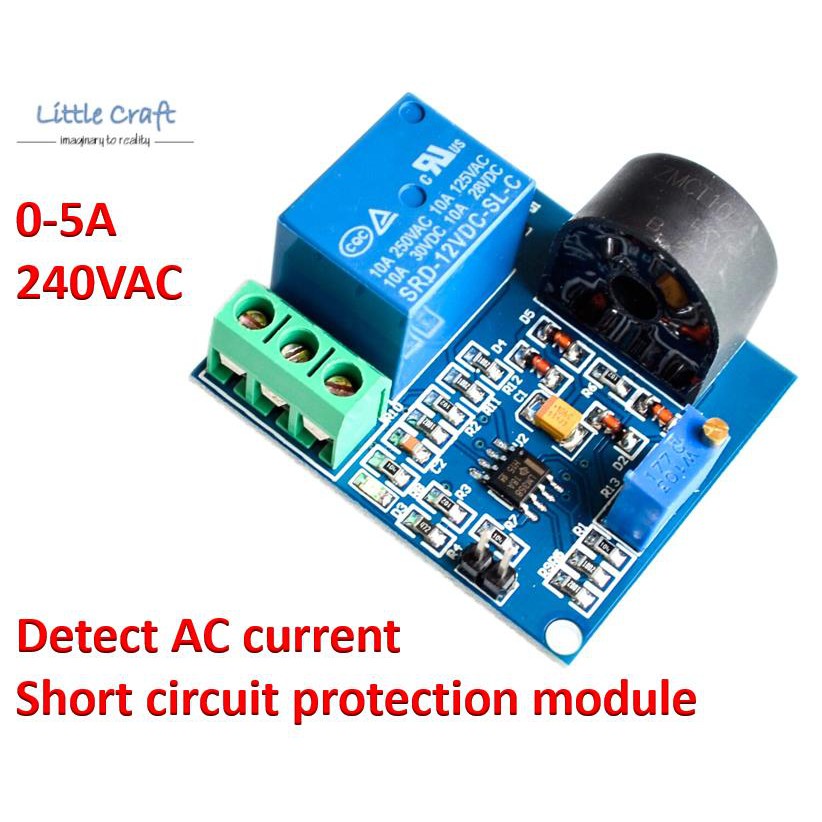 Arduino IoT 5A AC Current Sensor Transducer With Relay Switch Module ...