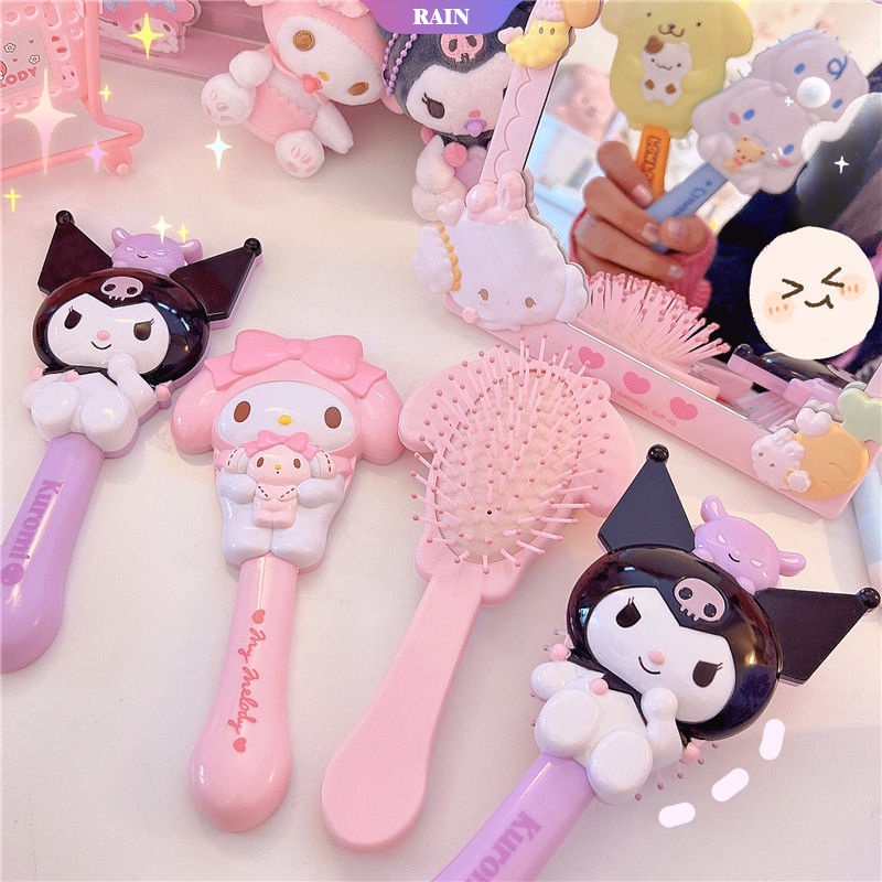 Kawaii Anime Massage Comb Handle Mirror Sanrio Cinnamoroll Kuromi My ...