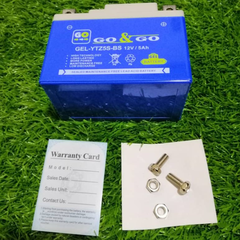 YTZ5S-BS GO&GO GONGO BATTERY 12V/5AH LC135 / Y15 / FZ150 / LAGENDA SRL ...