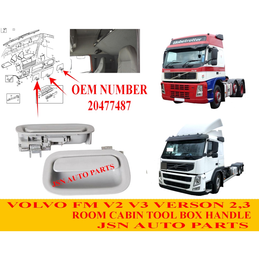 ROOM CABIN TOOL BOX HANDLE VOLVO FM V2 V3 20477487 | Shopee Malaysia