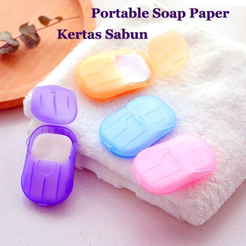 [ 𝟮𝟬 Sheet + 𝗕𝗢𝗫 ] Fragrance Travel Disposable Soap Portable Hand ...
