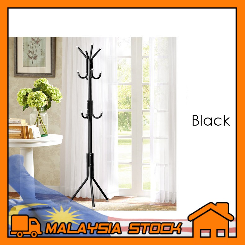 12 Hooks Hanging Pole/Hanging Stand | Tempat Penyangkut Baju/Topi/Beg ...