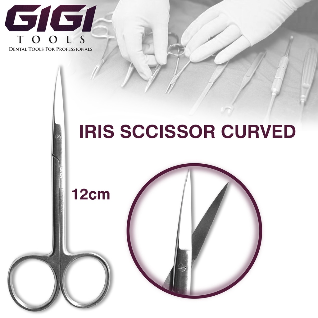GIGI Tools Iris Scissor Sharp Curved 11.5cm stainless steel CE Medical ...