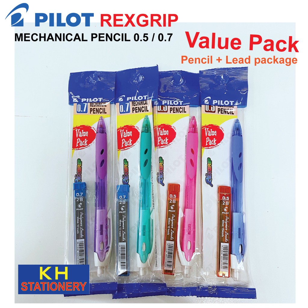 PILOT REXGRIP Mechanical Pencil 0.5mm 0.7mm/ Pilot Rexgrip/ Pilot Mechanical Pencil/ Pensil ...