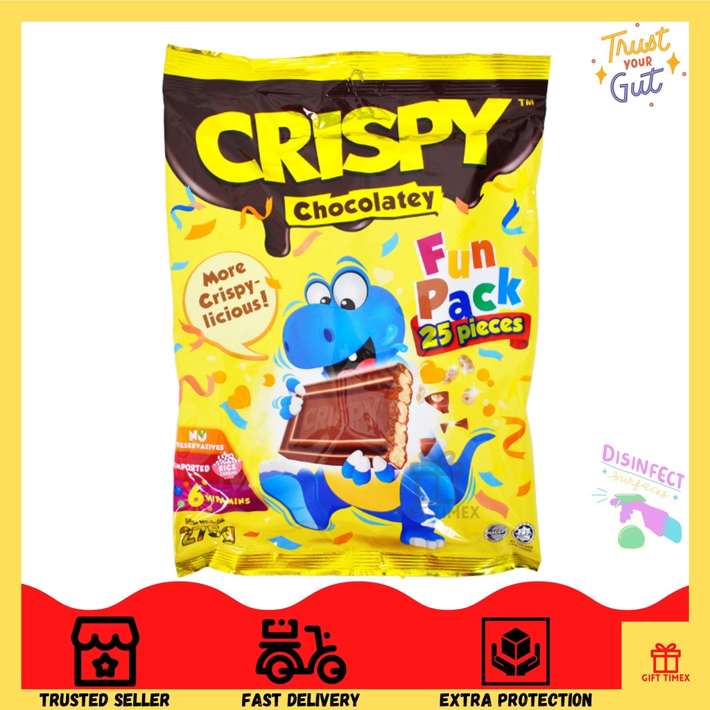 CRISPY Chocolatey Fun Pack 25's x 11g (275gm) 香脆巧克力趣味包 | Shopee Malaysia