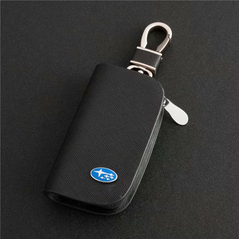 SUBARU Car Key Holder Leather Smart Remote Cover Fob Case KeyChain ...