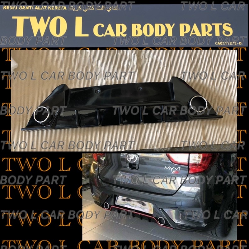 myvi 2018 mg3 rear diffuser center model ( add on ori gear up skirt ...