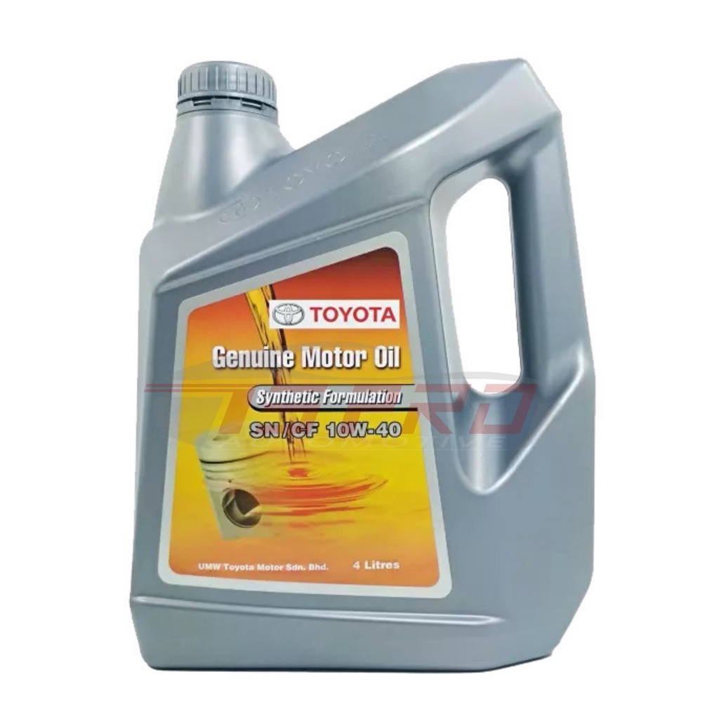 Toyota Genuine 10W-40 10W40 API SN/CF Engine Oil (4L) - Semi Synthetic ...