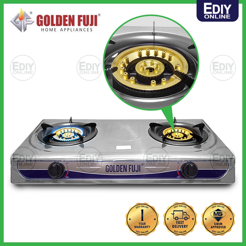 GOLDEN FUJI GF-1212 GF1212 DAPUR GAS COOKER DOUBLE BURNER STOVE 2 ...