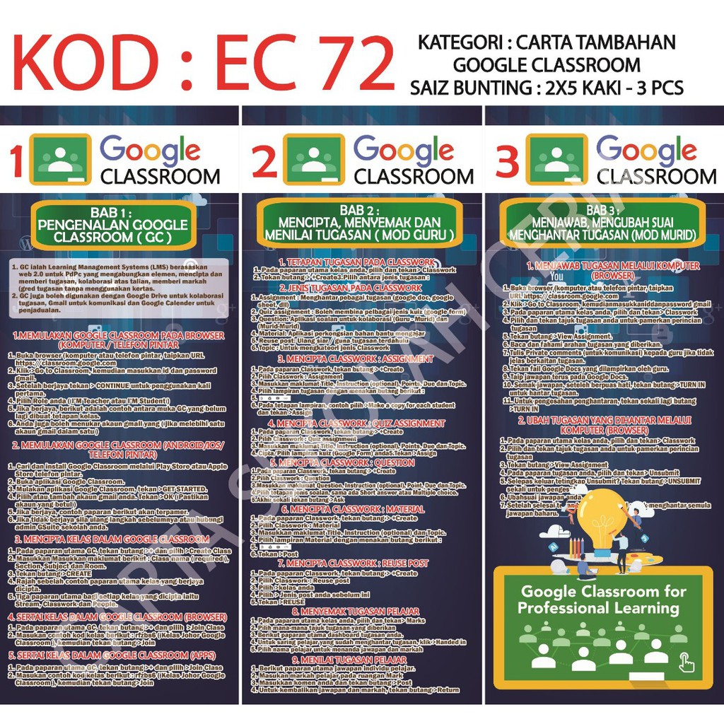 Bunting Carta Google Classroom 3pcs EC72 | Shopee Malaysia