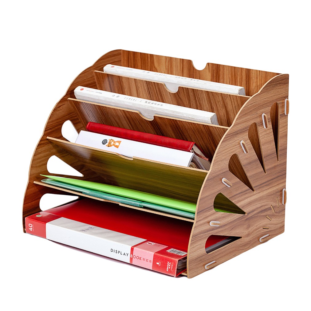 DIY WOODEN STATIONERY FILE RACK DESKTOP DRAWER ORGANIZER PEN PENCIL ...