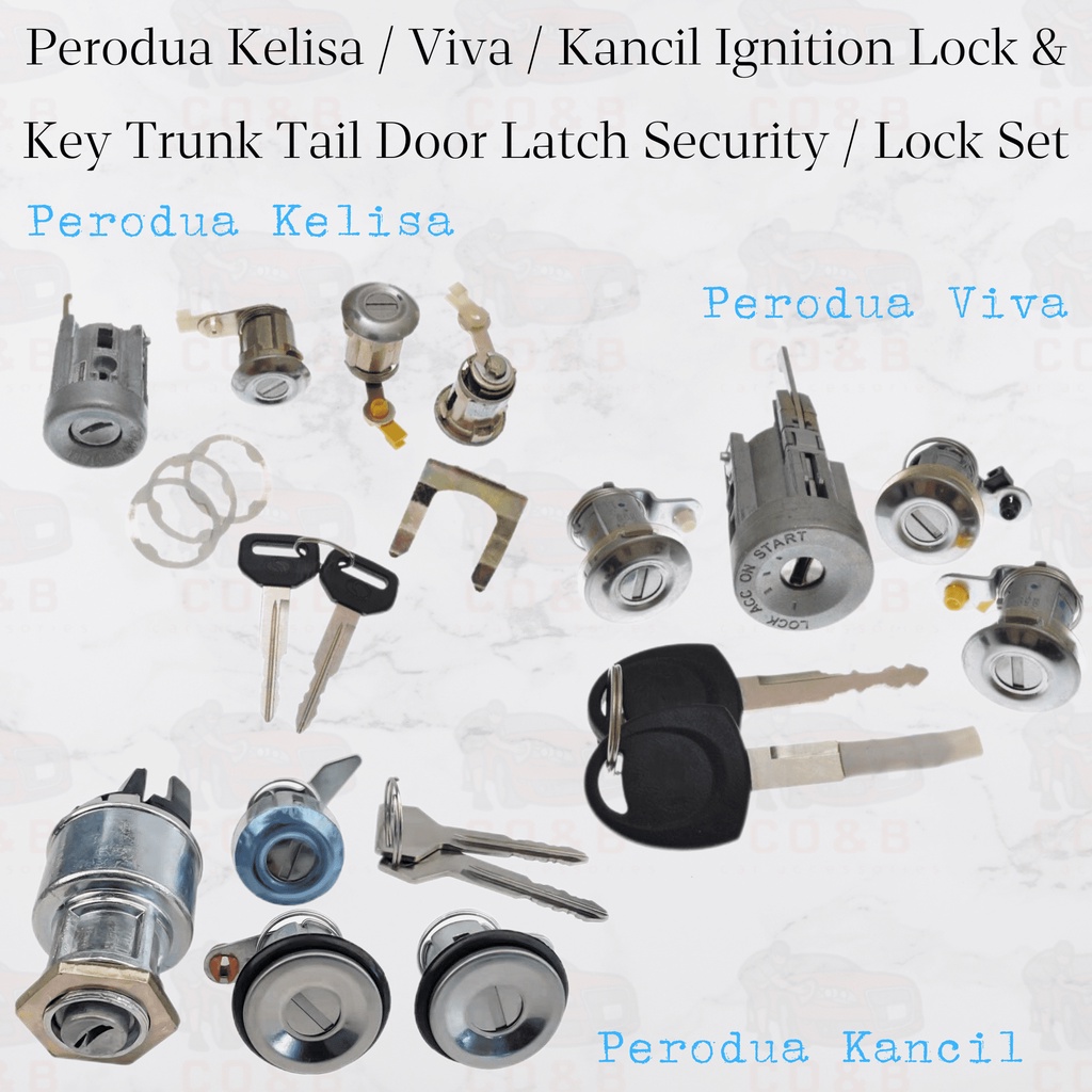 Perodua Kelisa / Viva / Kancil Ignition Lock & Key Trunk Tail Door ...