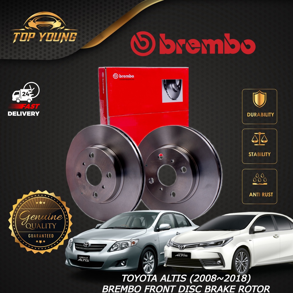 BREMBO TOYOTA ALTIS (2008~2018) FRONT OR REAR 100% ORIGINAL BREMBO DISC ...