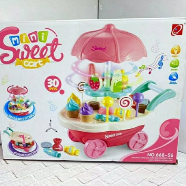 Ice CREAM Moving Toys SET MINI SWEET TROLLEY PLAYSET Children Educative ...