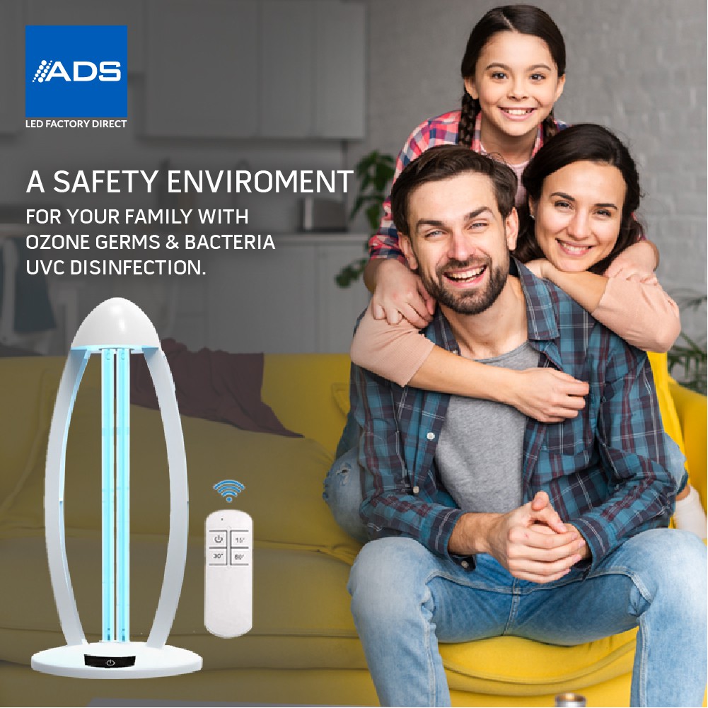 UVC Disinfection Light 36W Germicidal Antibacterial Sterilizer Lamp ...
