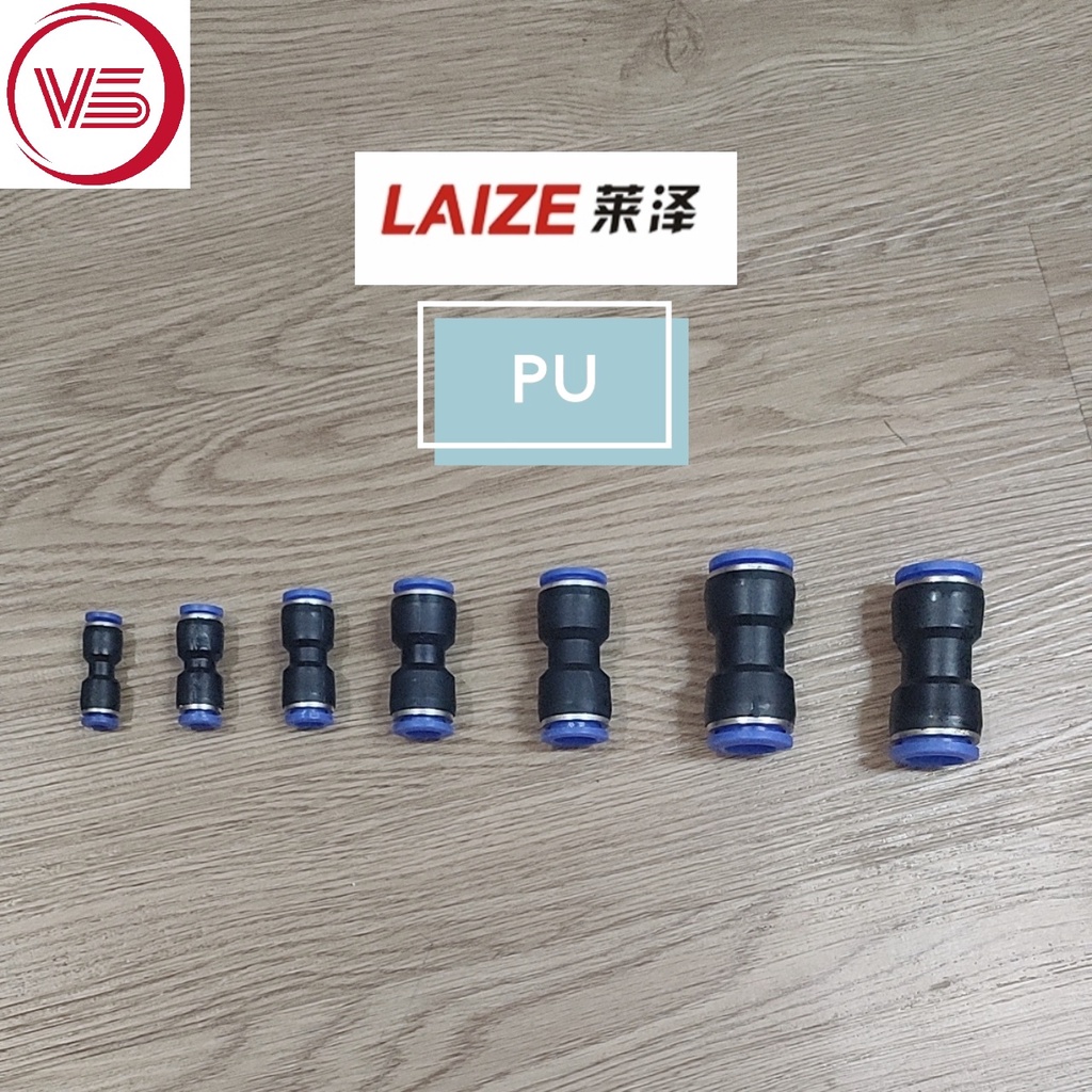LAIZE PU Pneumatic Straight Connector Air Fitting Socket 4/6/8/10/12/14/16 Push In Push Lock ...